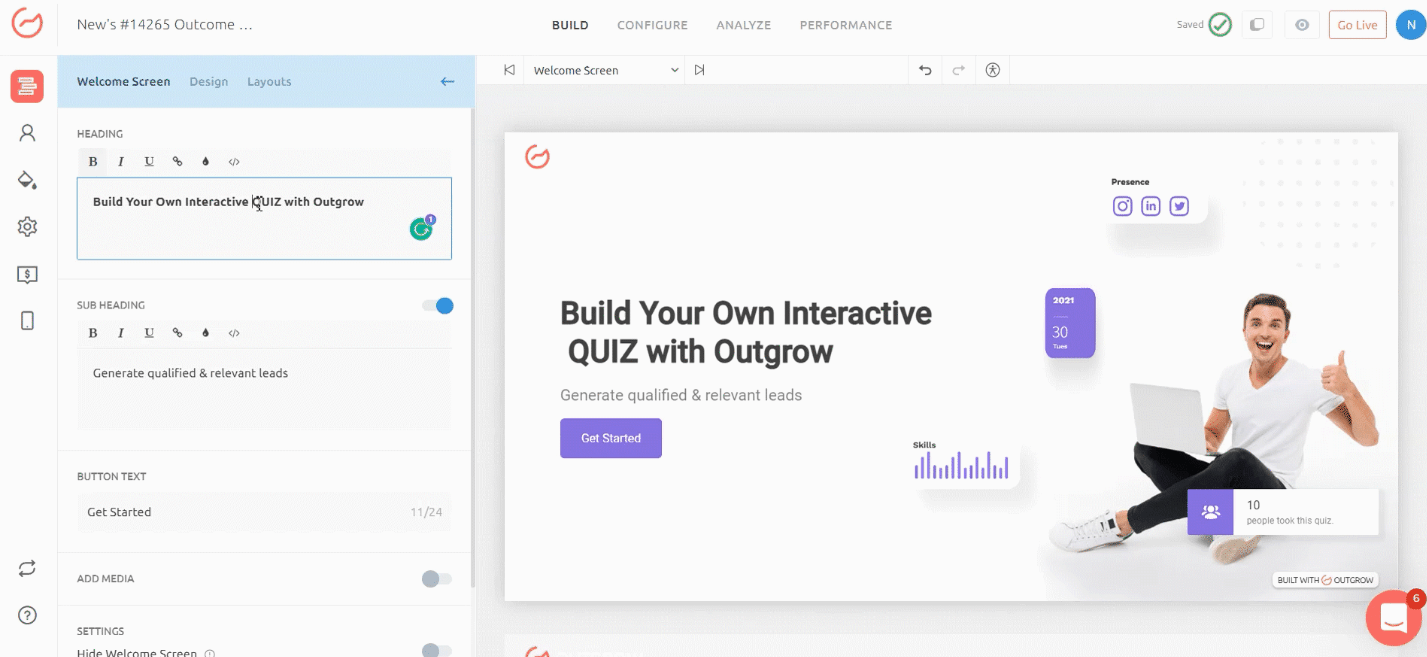 G2 Fall Awards 2022- Outgrow Is the Ultimate No-code Dev Tool
